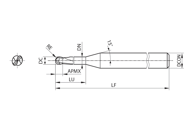 Solid carbide end mill
